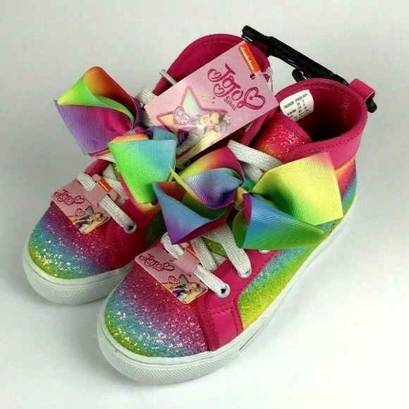 JoJo Siwa | Shoes | Jojo Siwa Pink Siwa Bow Shoes Rainbow High Tops ...